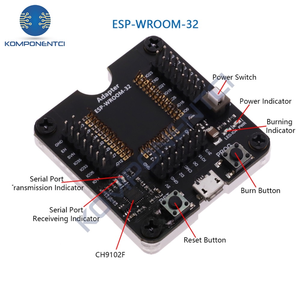 ESP-WROOM-32 Modül Adaptörü - Geliştirme Kartı Test Kiti | Komponentci