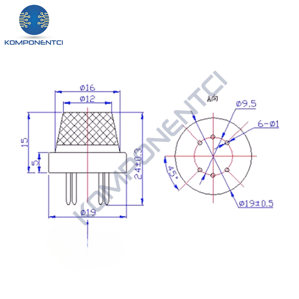MQ-2 LPG Duman Propan Hidrojen Gaz Sensörü I Komponentci