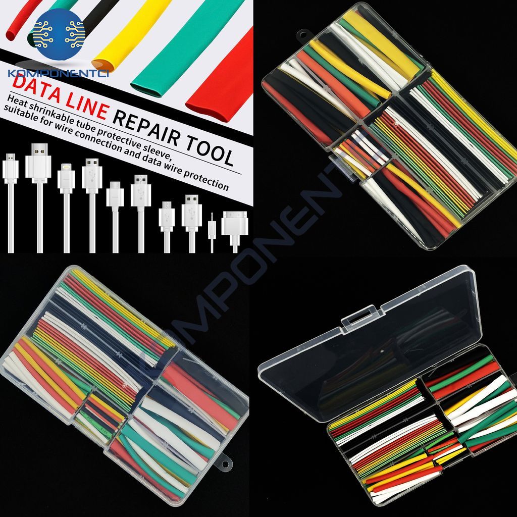 Isı ile Daralan Makaron Kablo Yalıtım Set 140 Parça Kutulu | Komponentci