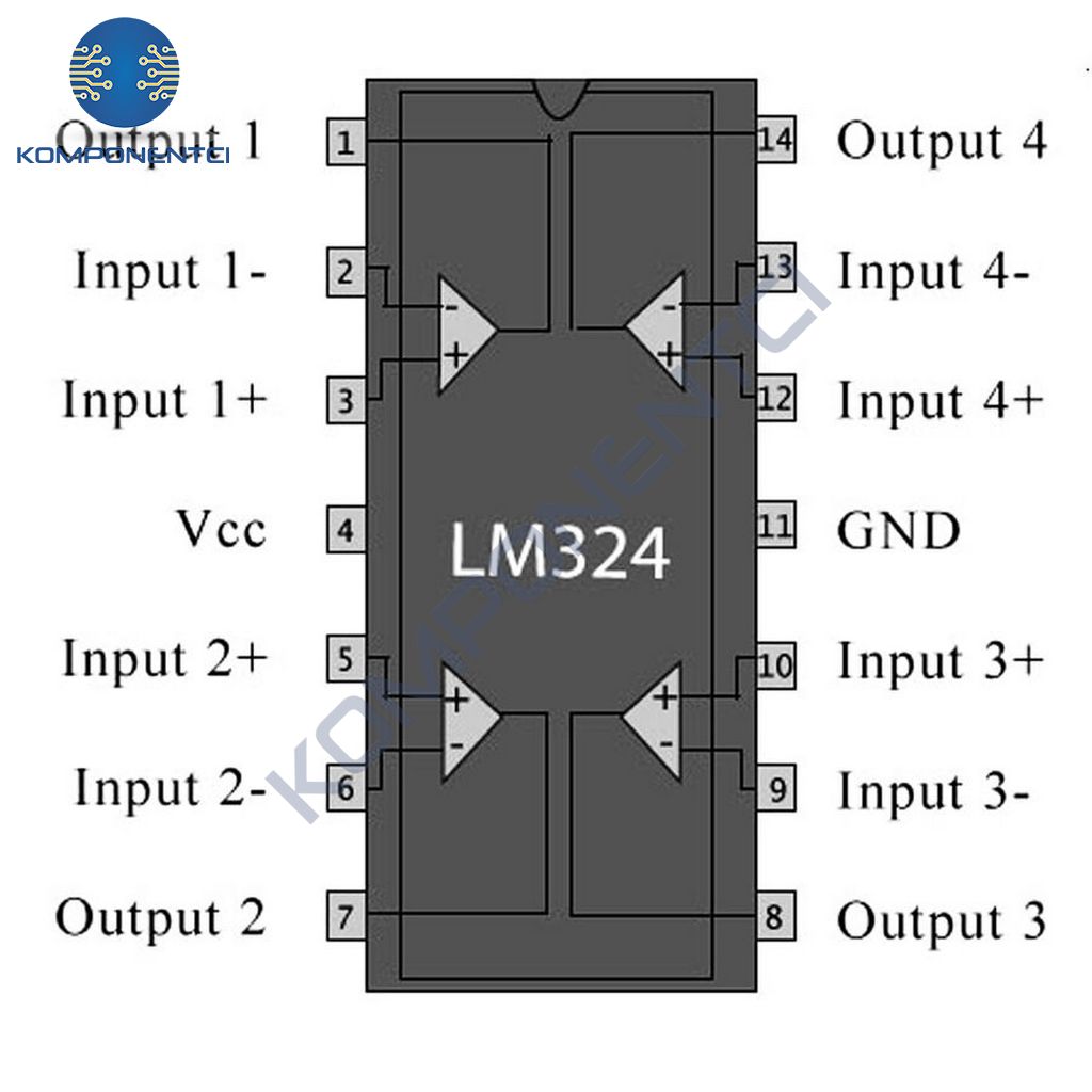 LM324N 5mA 5mV OpAmp Entegresi DIP14 | Komponentci