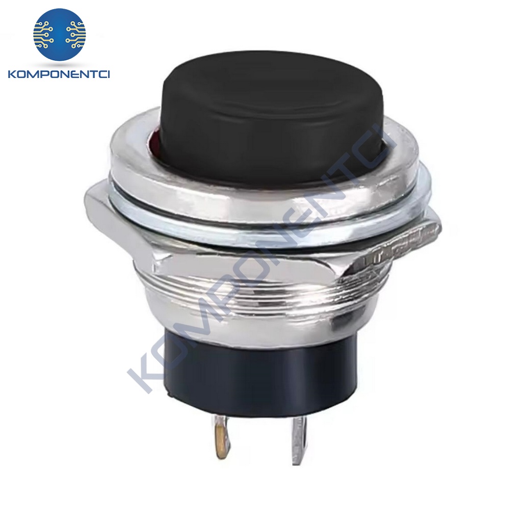 IC-180 Buton Ø16mm DS-212 Siyah | Komponentci