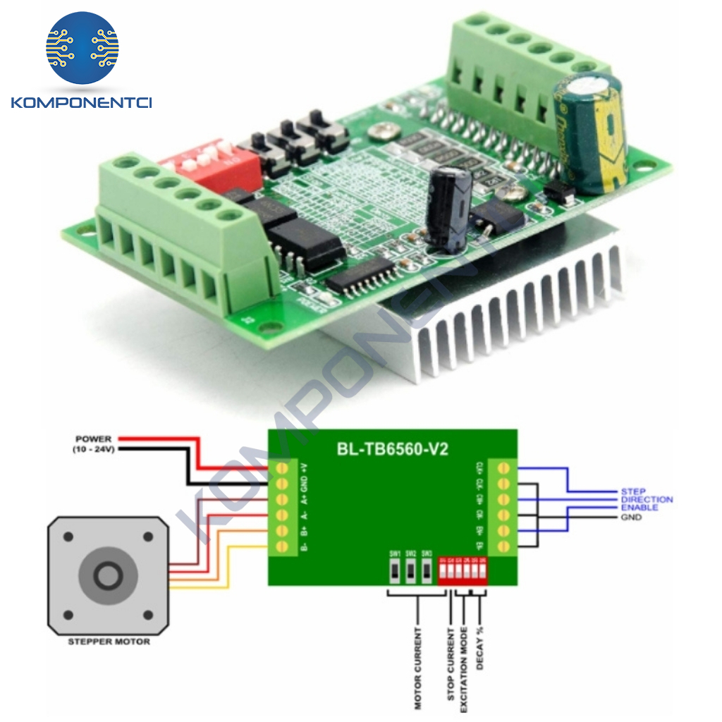TB6560 3A Step Motor Sürücü Kartı | Komponentci