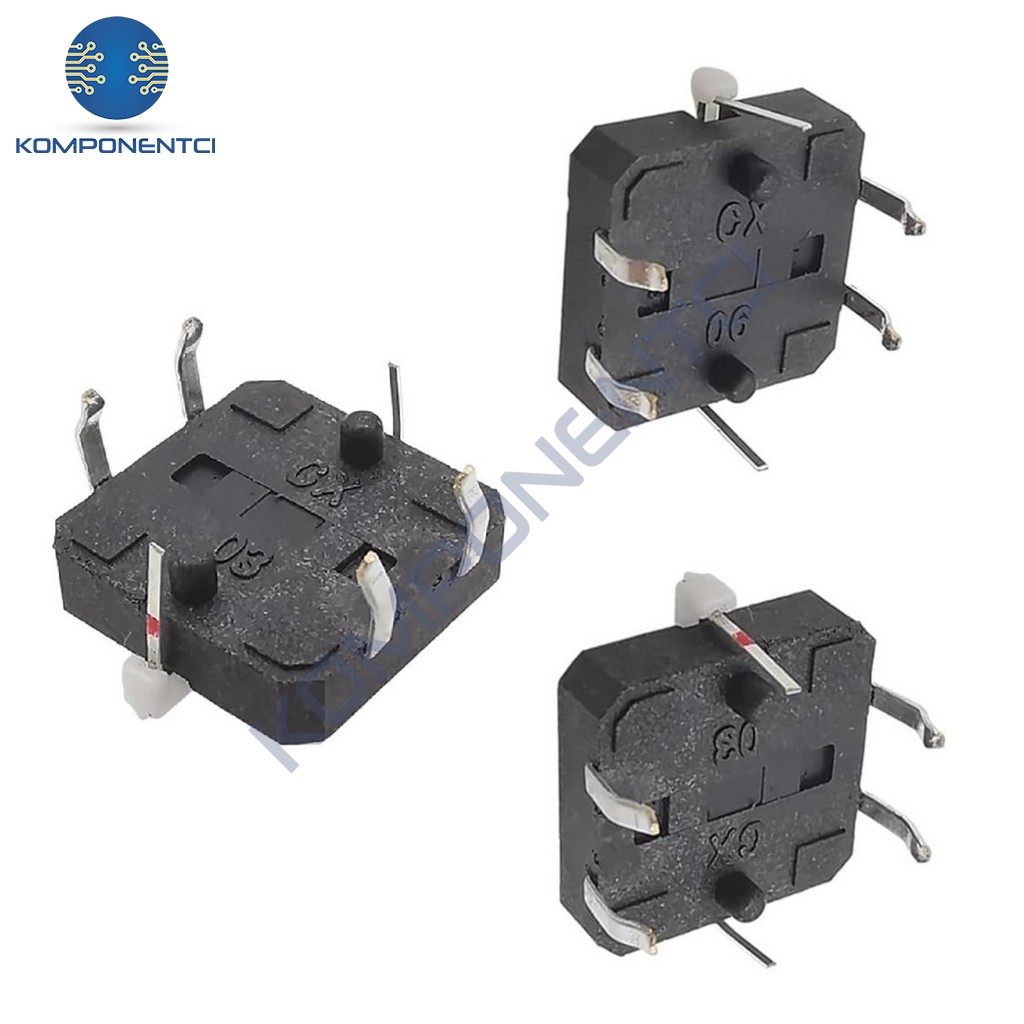 12x12 Kırmızı Led Işıklı Tact Switch | Komponentci