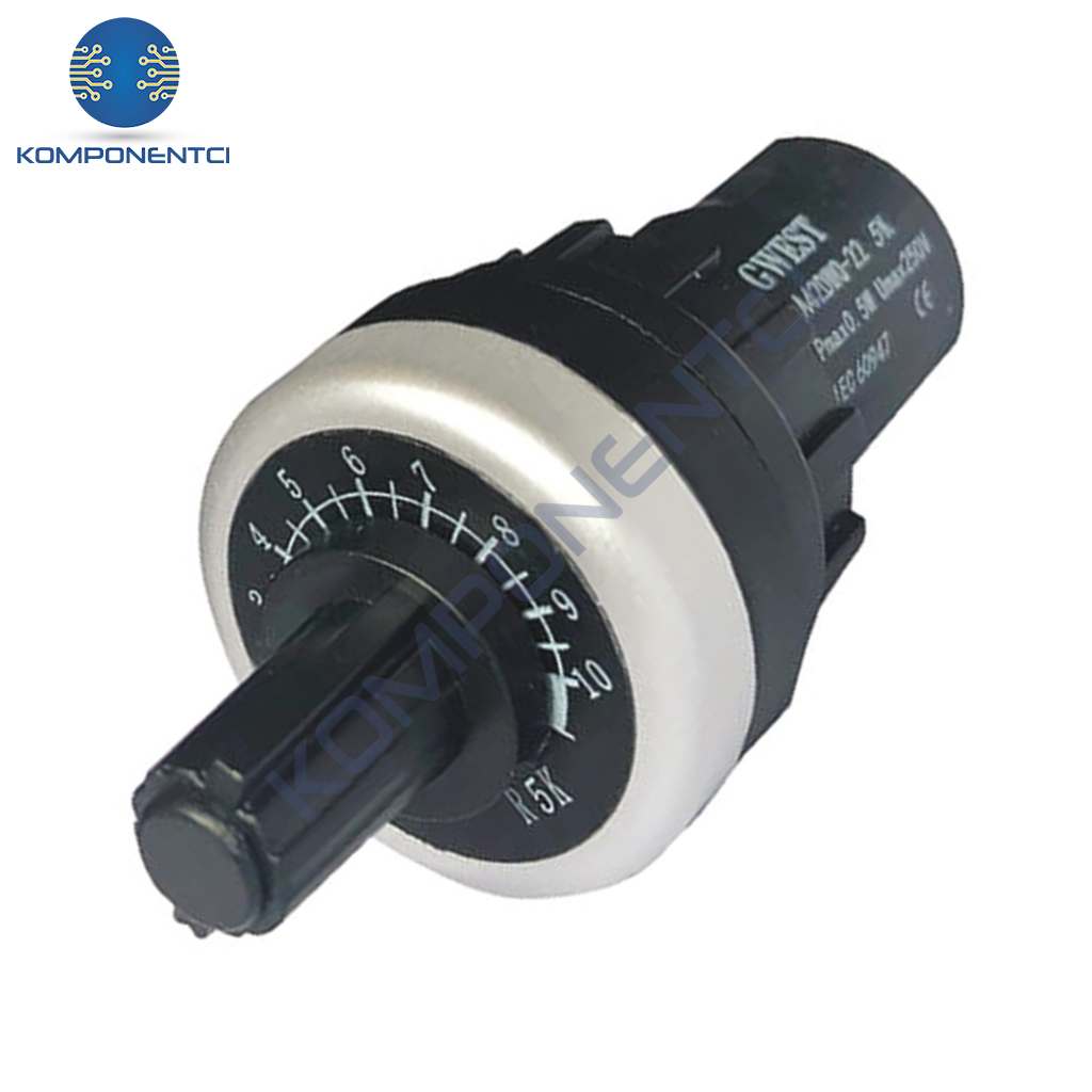 Gwest APT22-10K 22mm 10K Tek Turlu Potansiyometre 220V | Komponentci