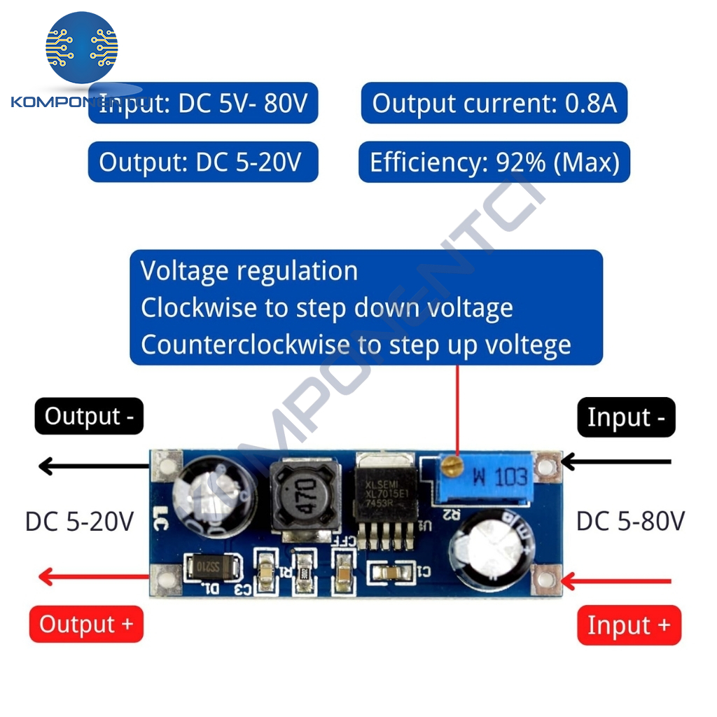 XL7015 DC-DC 5-80V Ayarlanabilir Voltaj Düşürücü Güç Kaynağı Modül ...