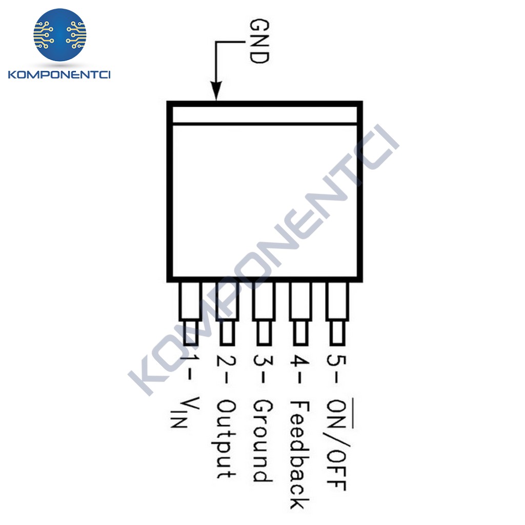 LM2576S 12V 3A SMD Voltaj Regülatörü TO263-5 | Komponentci