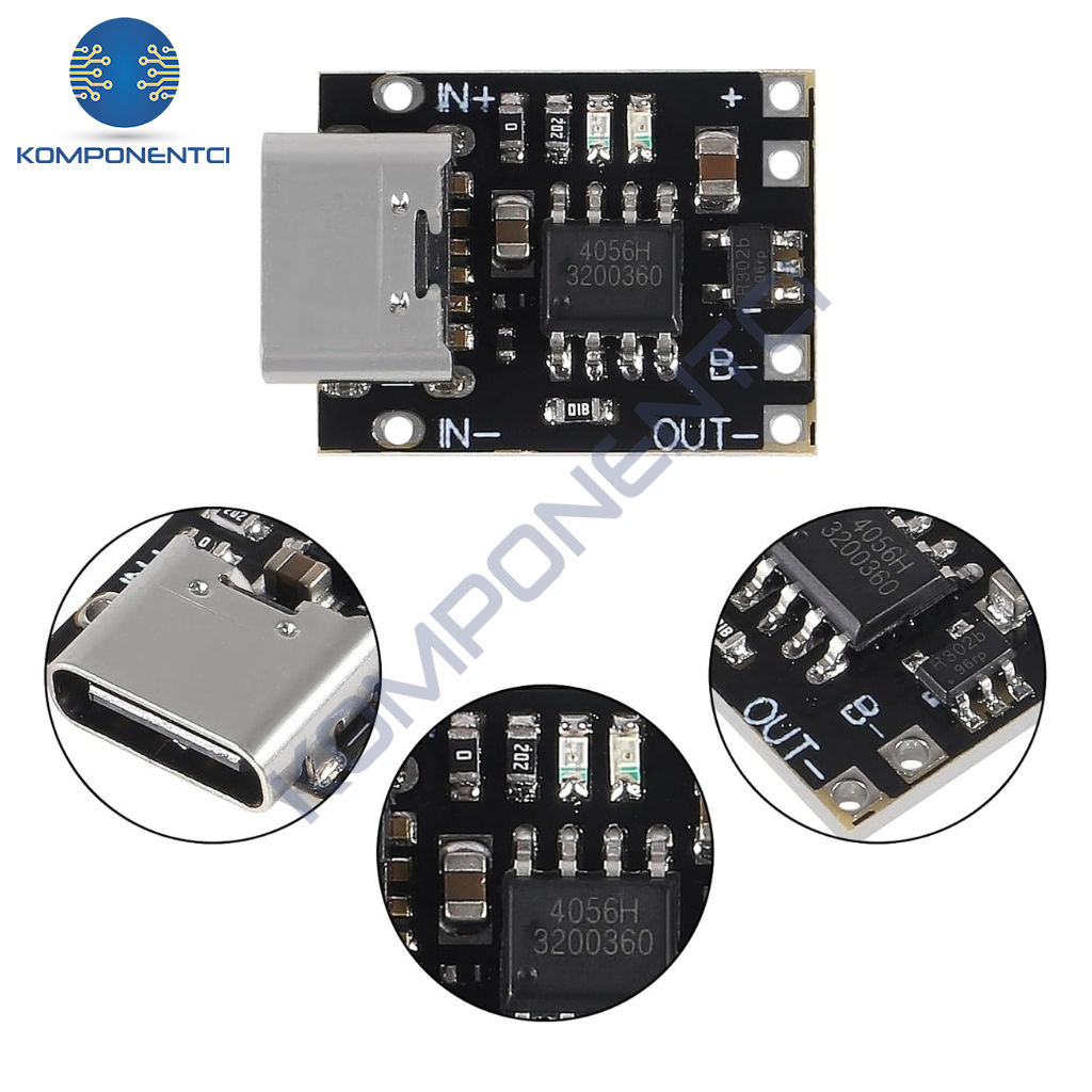 TP4056 Type-C 3.7V Mini Şarj Devresi Korumalı Mod | Komponentci