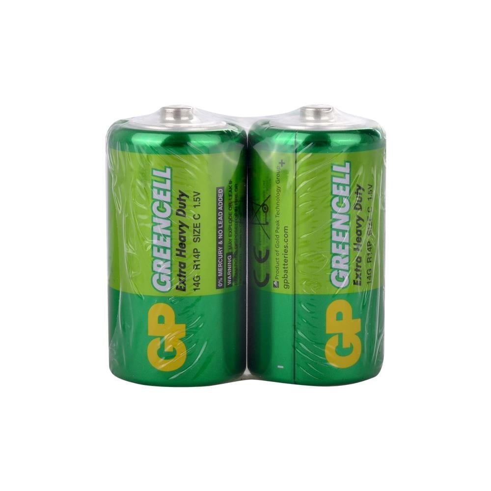 GP Greencell 14G R14 Çinko C Orta Boy Pil 2'li Shrink | Komponentci