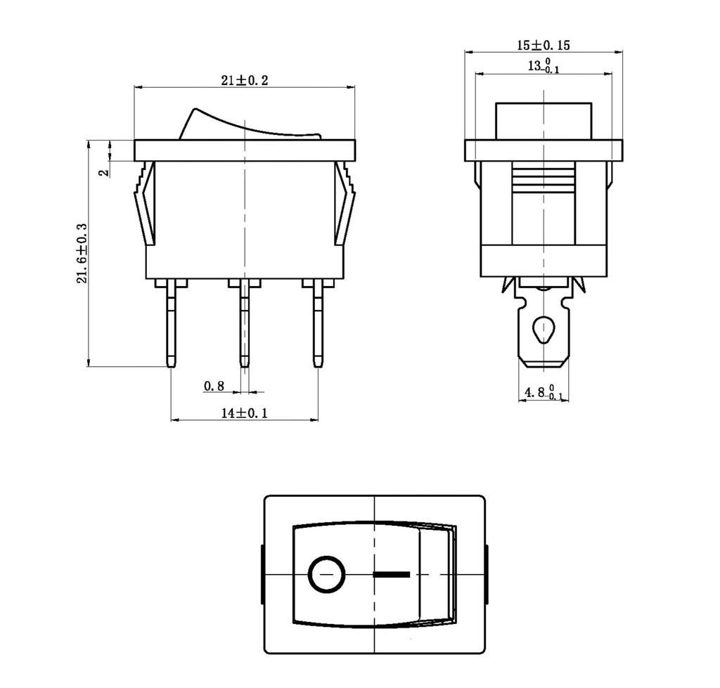 IC-125 Mini Işıksız Yaylı Anahtar Off-Mom 3P | Komponentci