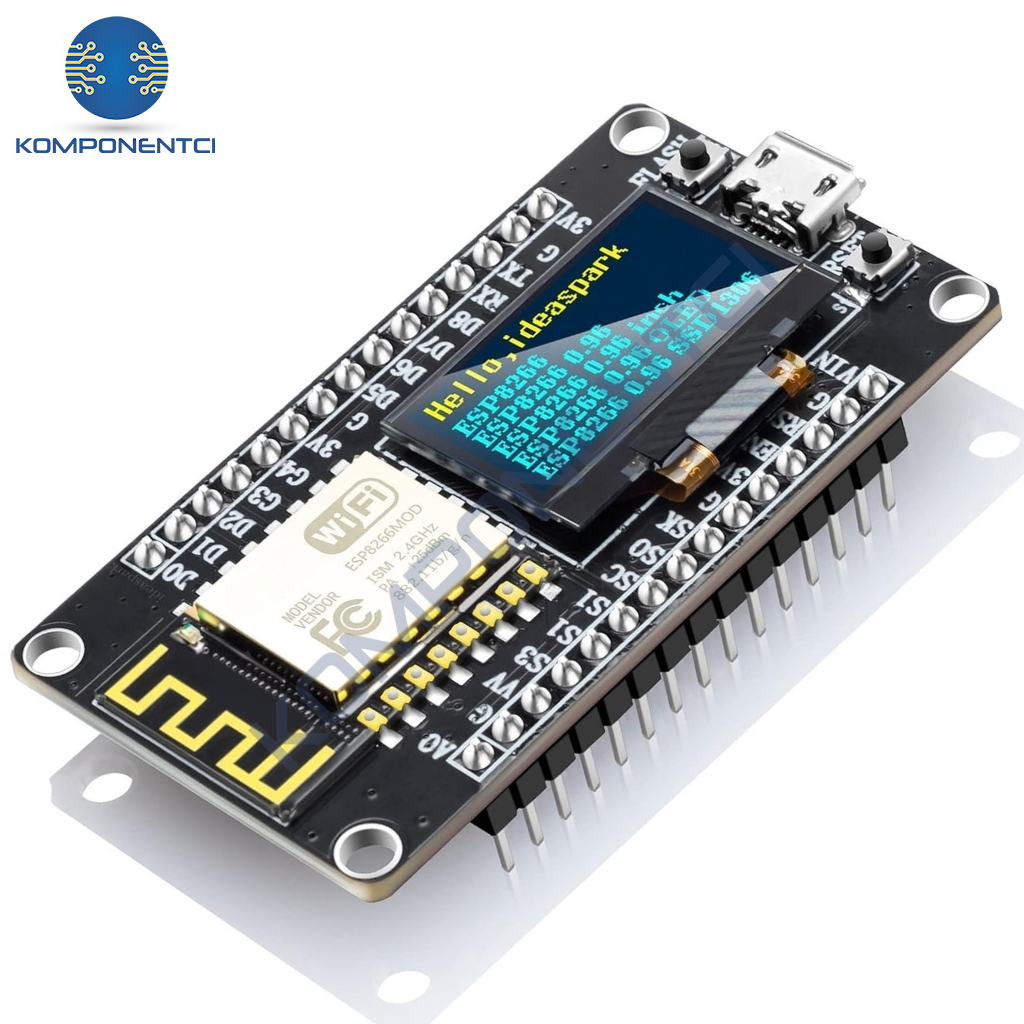 NodeMCU ESP8266 0.96 Inch OLED Wifi Geliştirme Kartı Micro USB I Komponentci