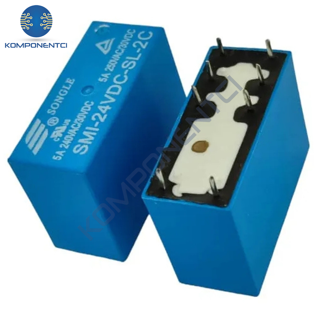 Songle SMI-24VDC-SL-2C 5A 24V 8 Pin Çift Kontak (HLE3) | Komponentci