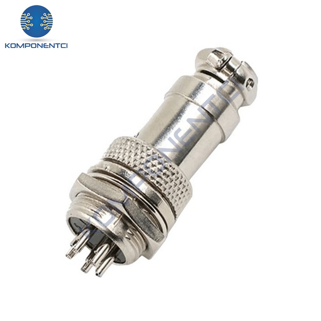 IC-261M 16mm Mayk Erkek Fiş Şase 2P Konnektör | Komponentci