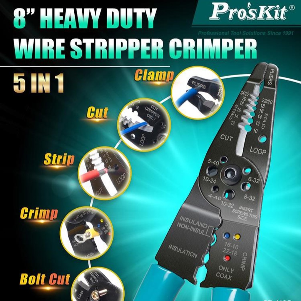 Proskit CP-412G Proskit Tel Sıyırıcı/Sıkma Pensesi | Komponentci