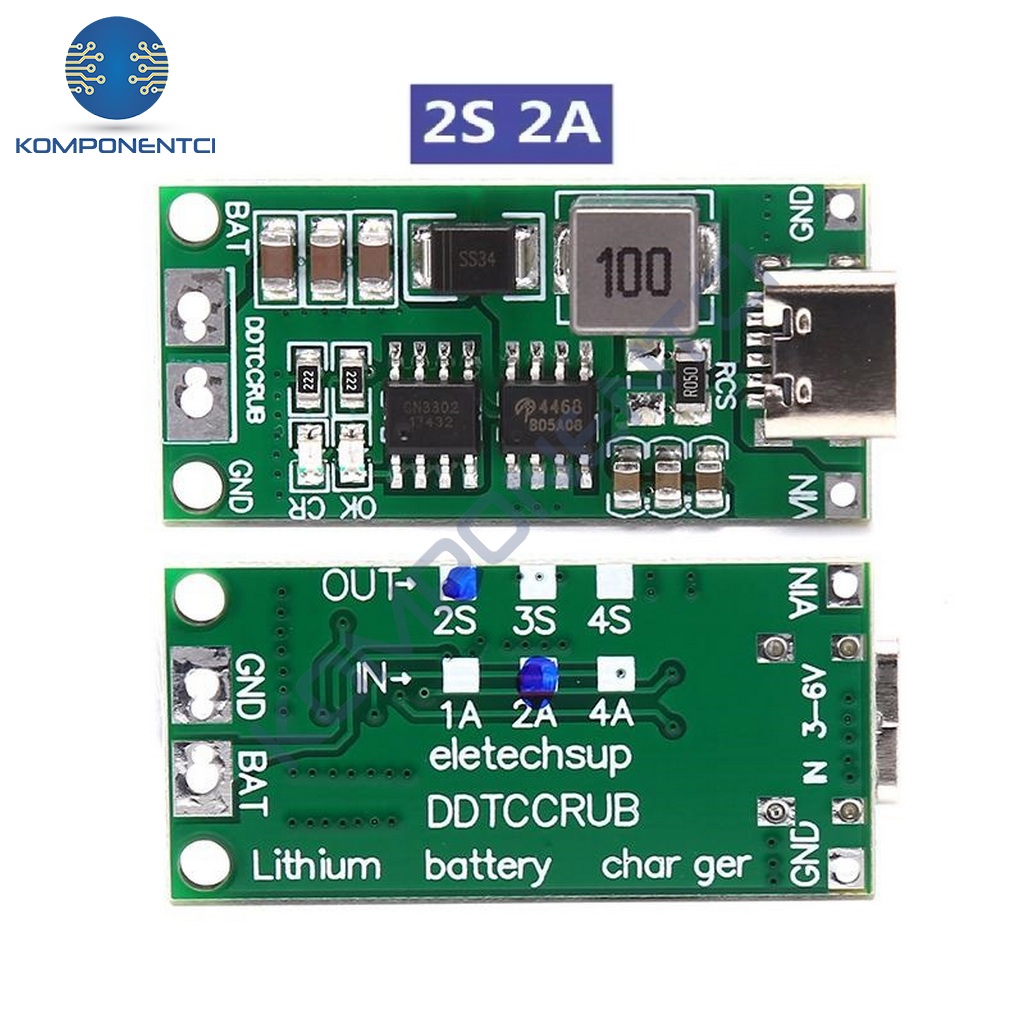 2S 2A Type-C Şarj Modülü Çok Hücreli 18650 Lityum Pil Şarj Devresi 8.4V ...