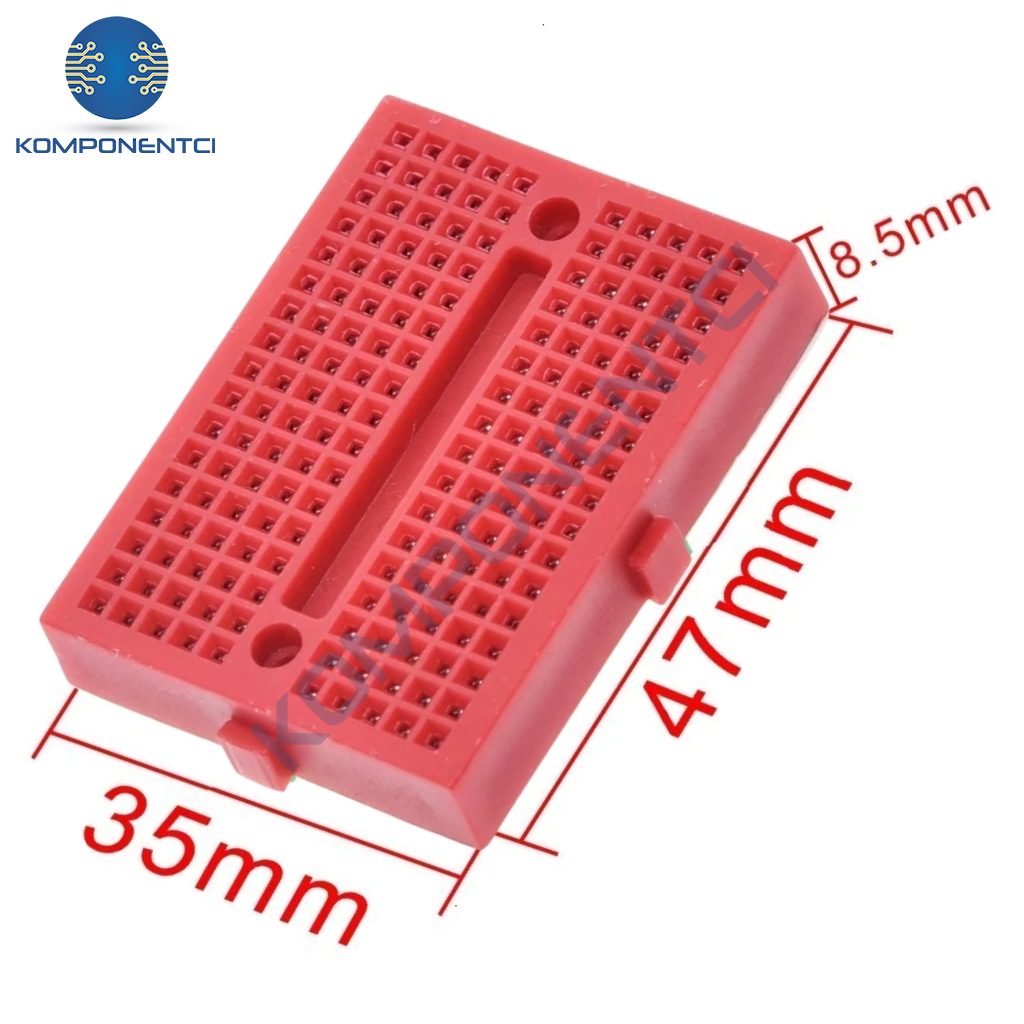 Mini Breadboard Yapışkanlı 170 Pin Kırmızı | Komponentci