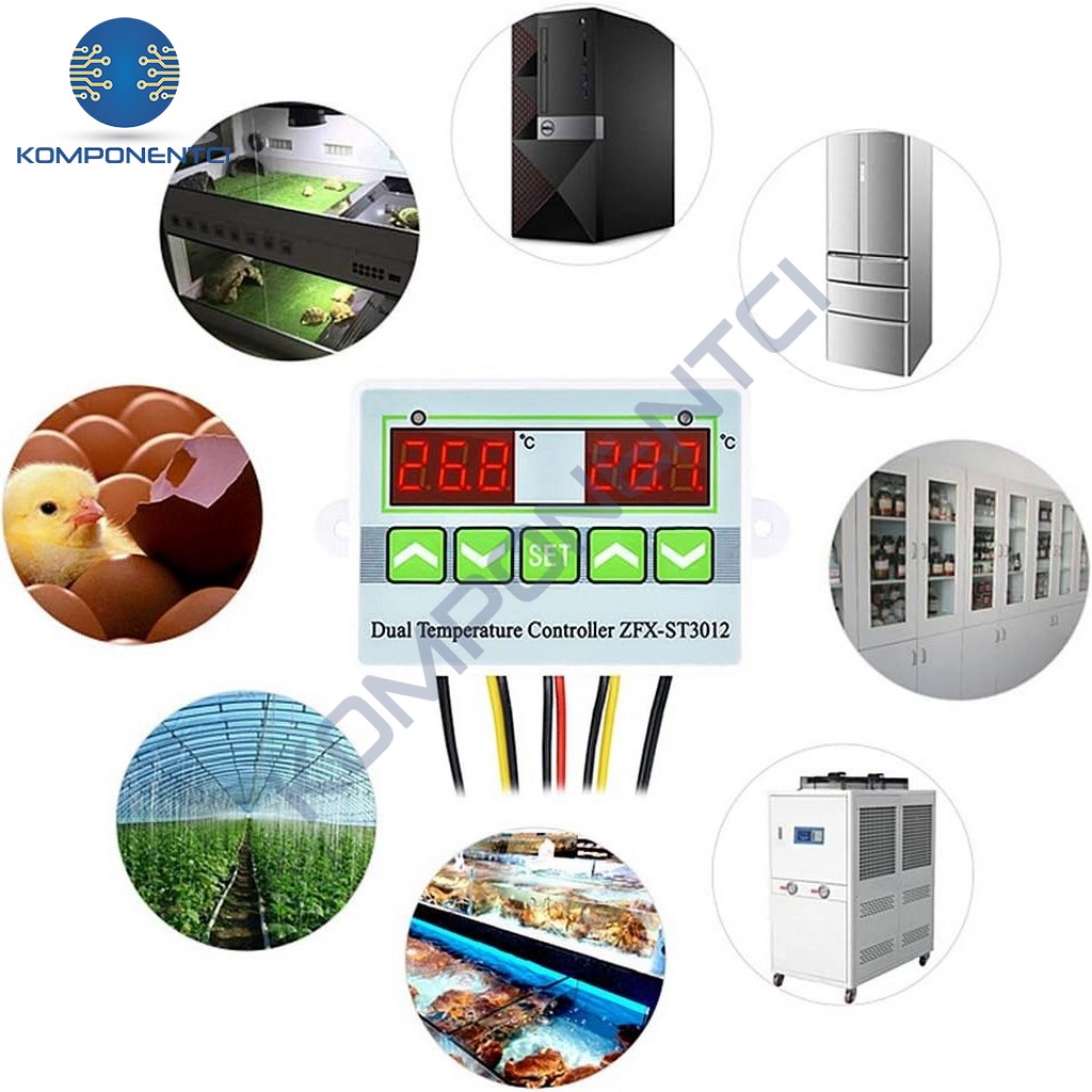 ZFX-ST3012 220V Çift Röle Çıkışlı Termostat - Sıcaklık Kontrol Cihazı ...