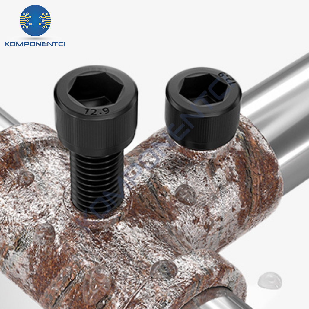 İmbus M12X80mm Cıvata Siyah (Alyan Başlı) DIN912 | Komponentci