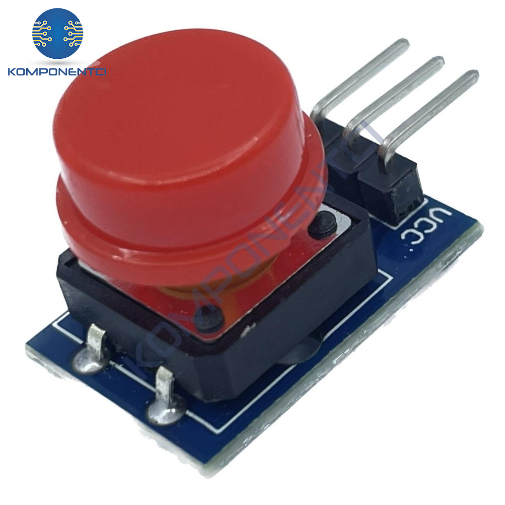 12x12mm Push Buton Switch Modül Kırmızı Kapak 1 Adet I komponentci