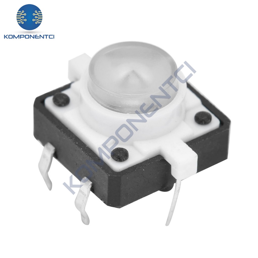 12x12 Beyaz Led Işıklı Tact Switch | Komponentci