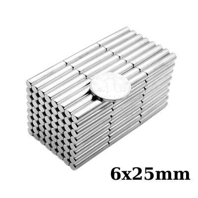 6x25mm Neodyum Güçlü Mıknatıs - Neodim Magnet | Komponentci