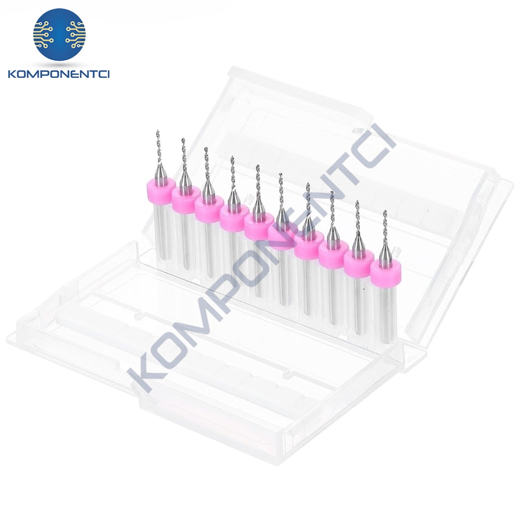 1mm PCB Matkap Ucu Seti - 10 Adet (Kutulu) | Komponentci