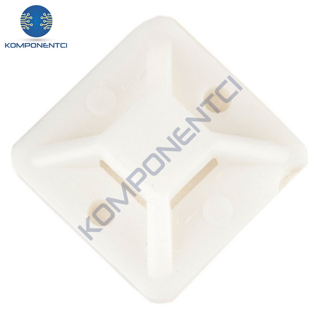 Gwest HW-3A (19x19mm) Yapışkan Kroşe Beyaz 100 Adet | Komponentci