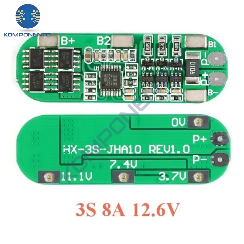 3S 8A BMS 12.6V 18650 Lityum Pil Şarj Koruma Devresi | Komponentci