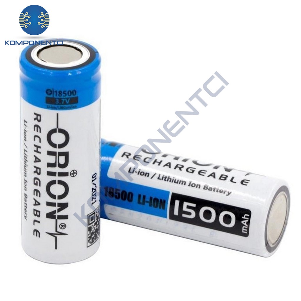Orion 18500 3.7V 1500mAh Şarj Edilebilir Li-ion Pil | Komponentci