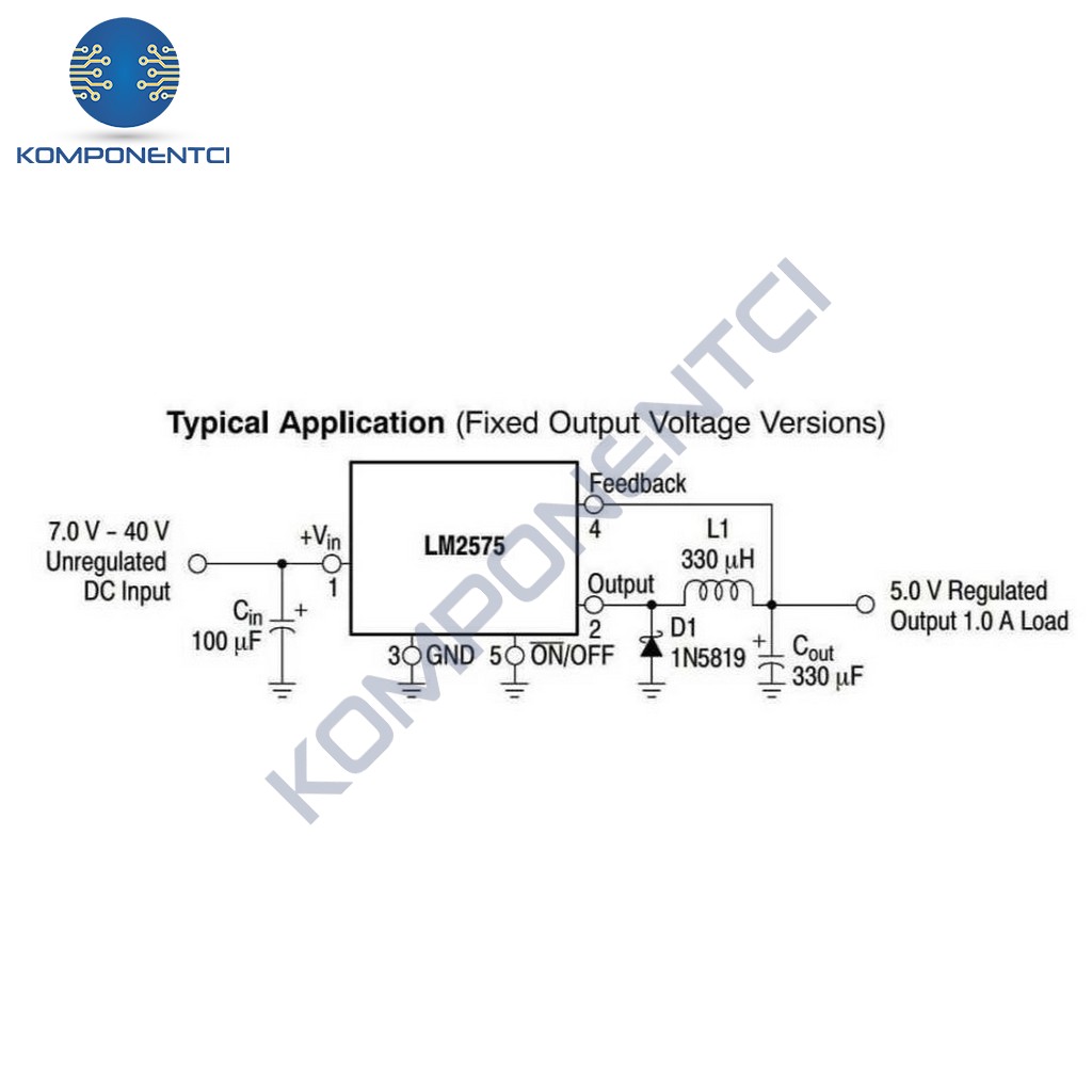 LM2575T-ADJ - Ayarlanabilir Voltaj Regülatörü - TO220-5 1A | Komponentci