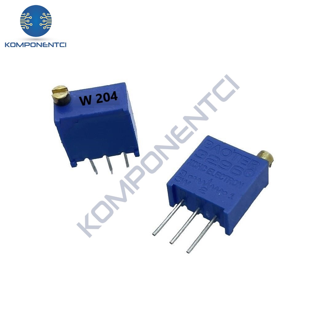200K Trimpot - 3296 - W204 (Dik) Çok Turlu | Komponentci