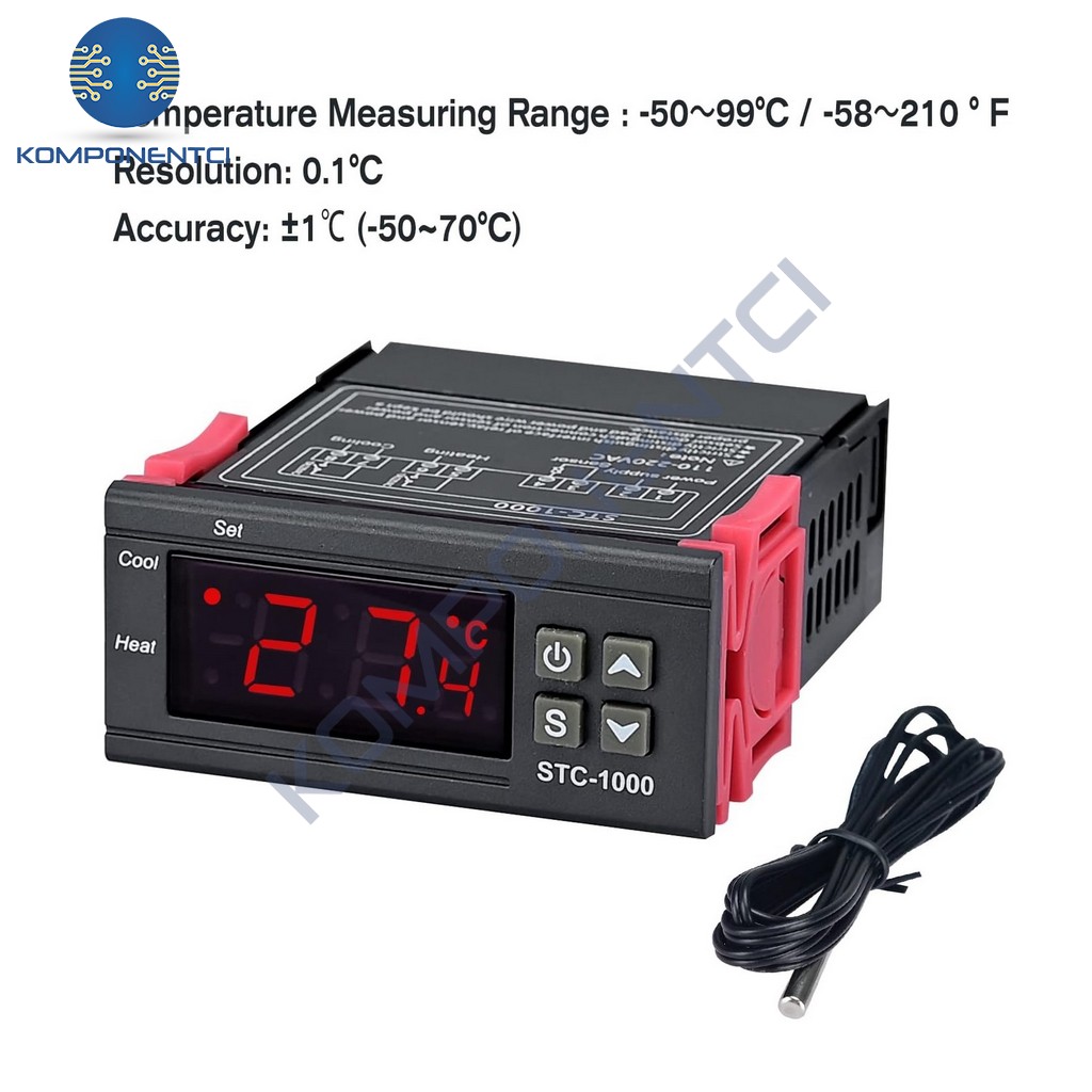 STC-1000 12V DC LCD Ekranlı Problu Termostat Dijital Sıcaklık Kontrol ...