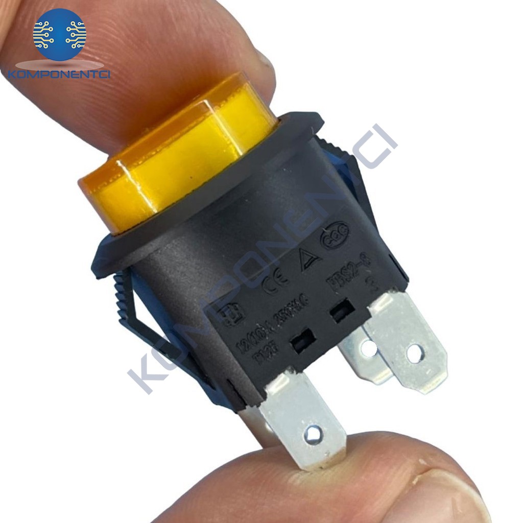 IC-180N Buton Plast. 22mm 12V 4P (Sarı) Komponentci