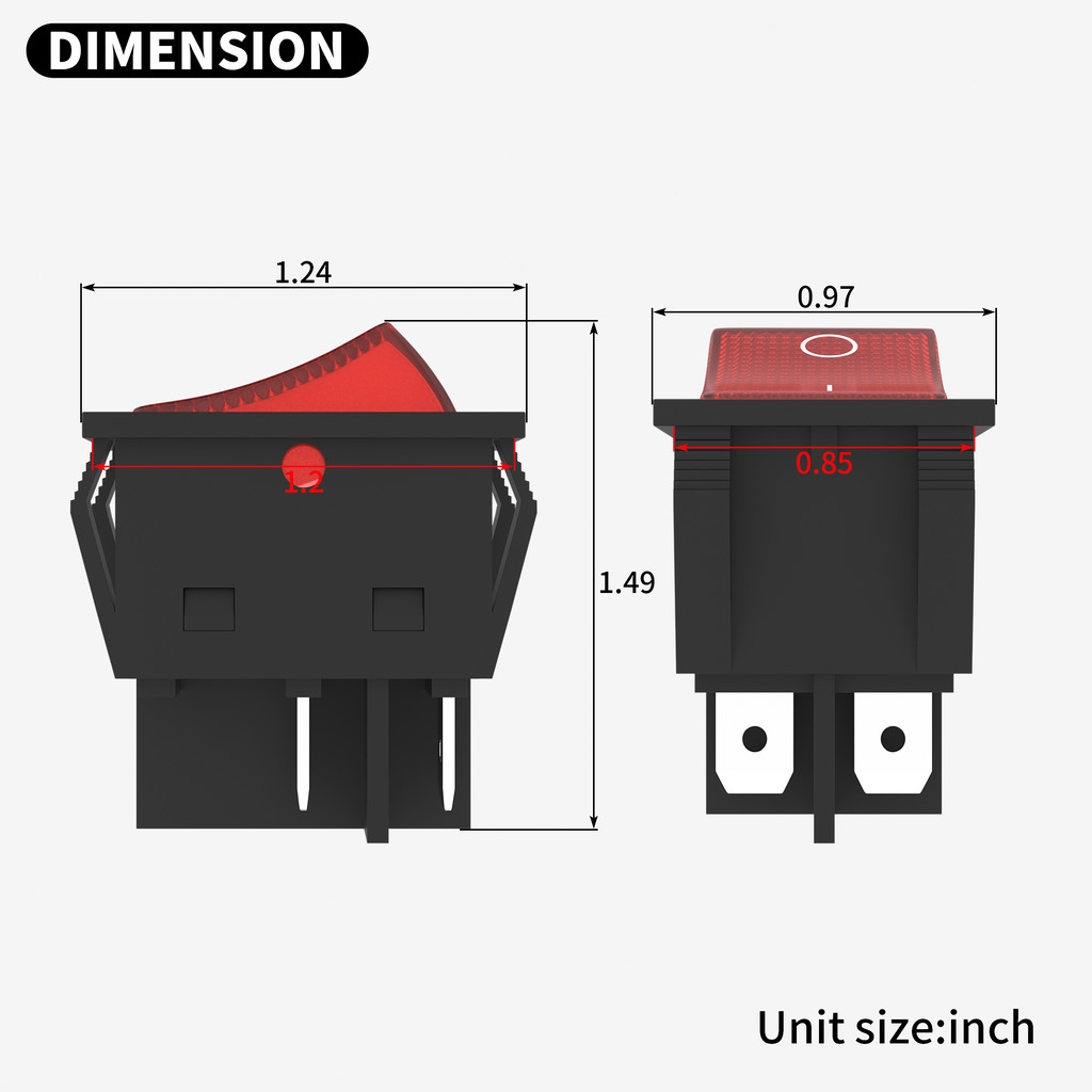 IC-104-S Geniş Işıklı Anahtar 30A 250V On-Off 4P | Komponentci