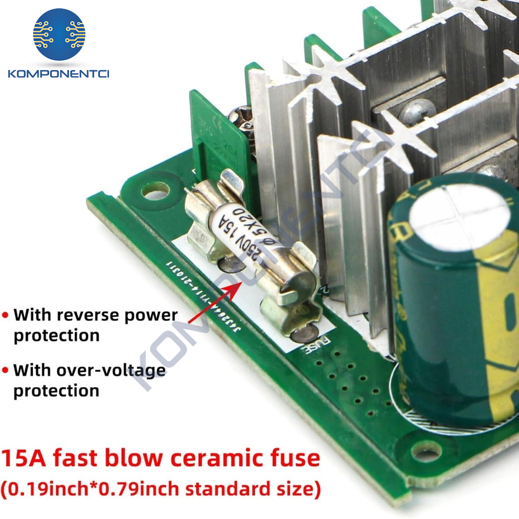 15A 6-90V PWM DC Motor Sürücü Motor Hız Kontrol Modülü | Komponentci