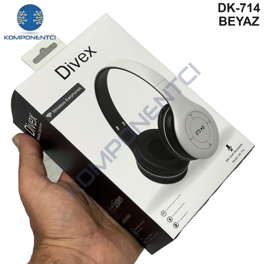Divex Kulak Üstü Kablosuz Bluetooth Kulaklık Beyaz | Komponentci