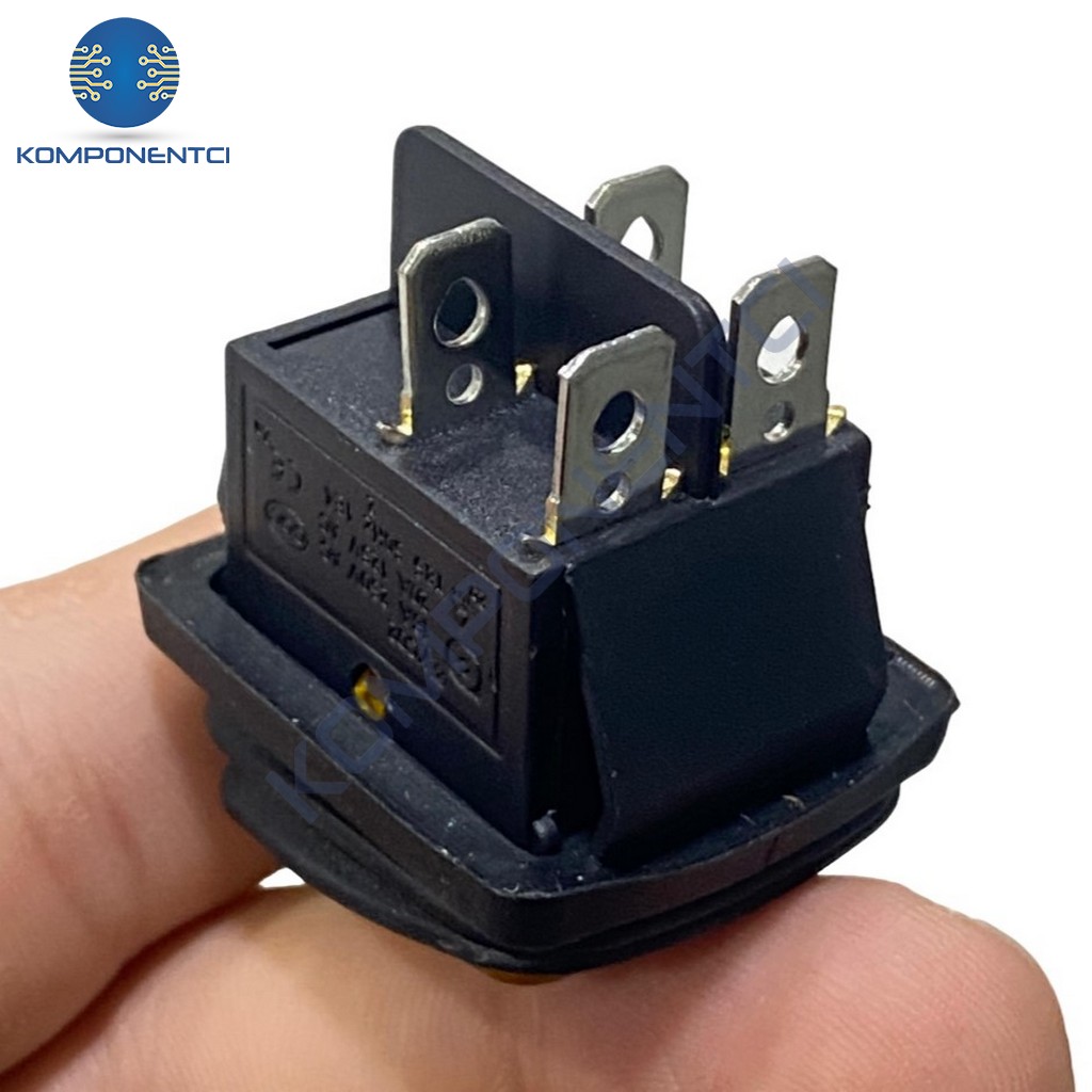 IC-104W Geniş Körüklü Işıklı Anahtar On-Off 4P Yeşil | Komponentci