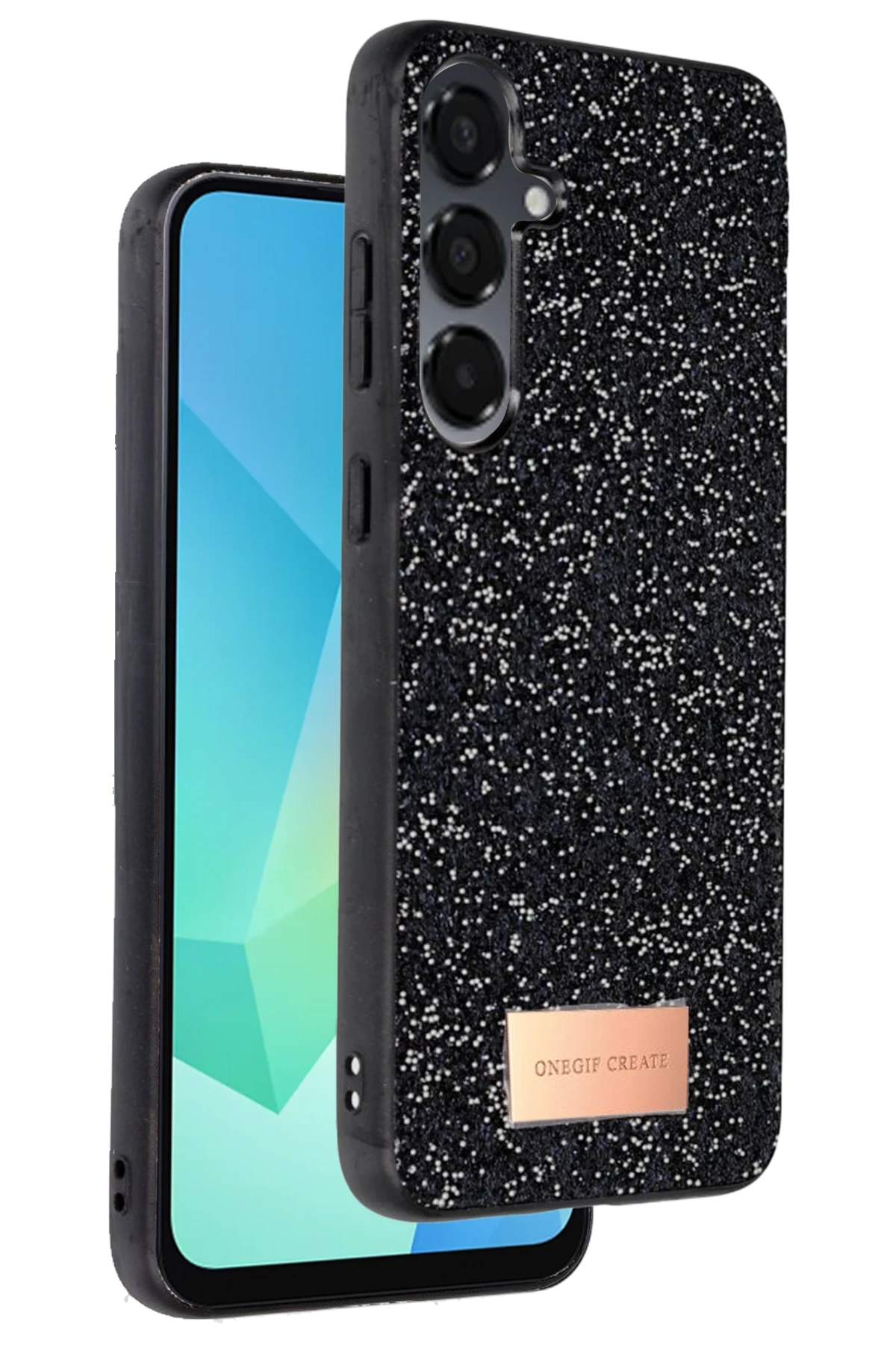 Onegif Samsung Galaxy A16 5G Bright Simli Kapak - Siyah | Komponentci