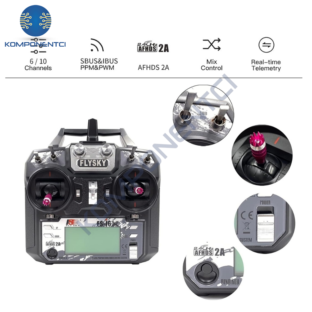 Flysky FS-i6X 2.4GHz 10 Kanal Kumanda ve FS-iA10B Alıcı | Komponentci
