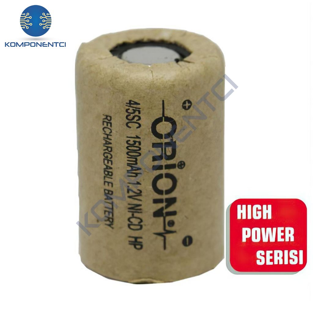 Orion 1.2V Ni-Cd 4/5SC 1500mAh Şarj Edilebilir Pil - HP | Komponentci