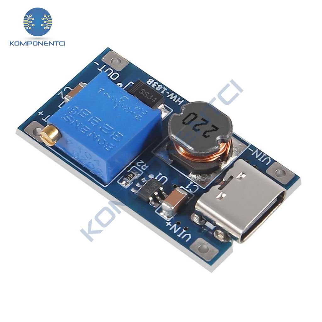 MT3608 2A Dc-Dc Güç Modülü Type-C Çıkışlı | Komponentci