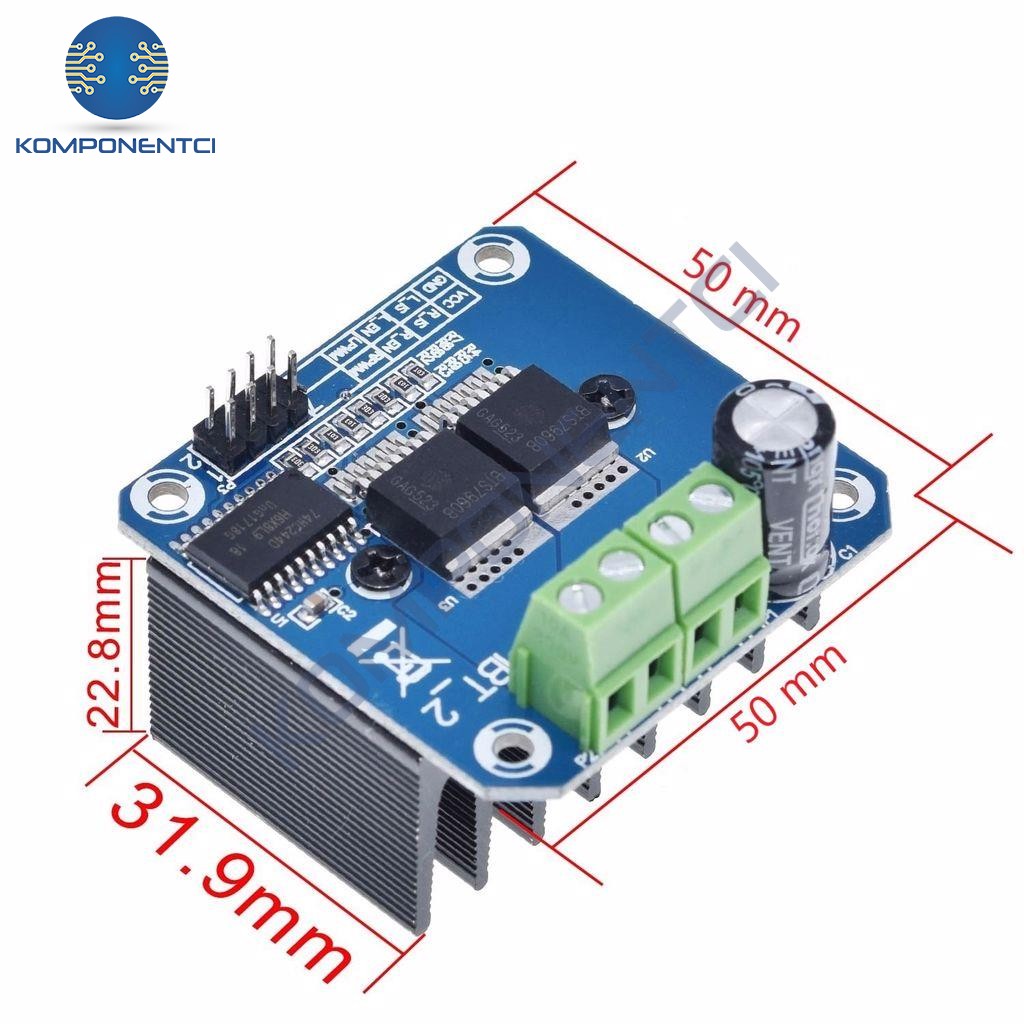 43A 5-27V Çift BTS7960B H-Köprü Yüksek Güç Motor Sürücü Modülü I ...