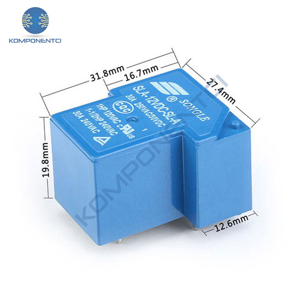 Songle 12V 30A 5 Pin Röle SLA-12VDC-SL-A ( T90 Relay ) | Komponentci