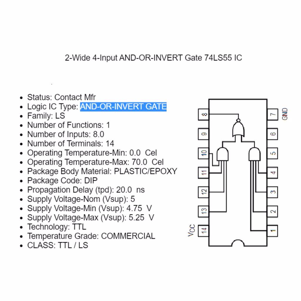 74LS55 DIP-14 Invertör ve Kapı Entegresi « Komponentci.net | Türkiye'nin En Büyük Elektronik ...