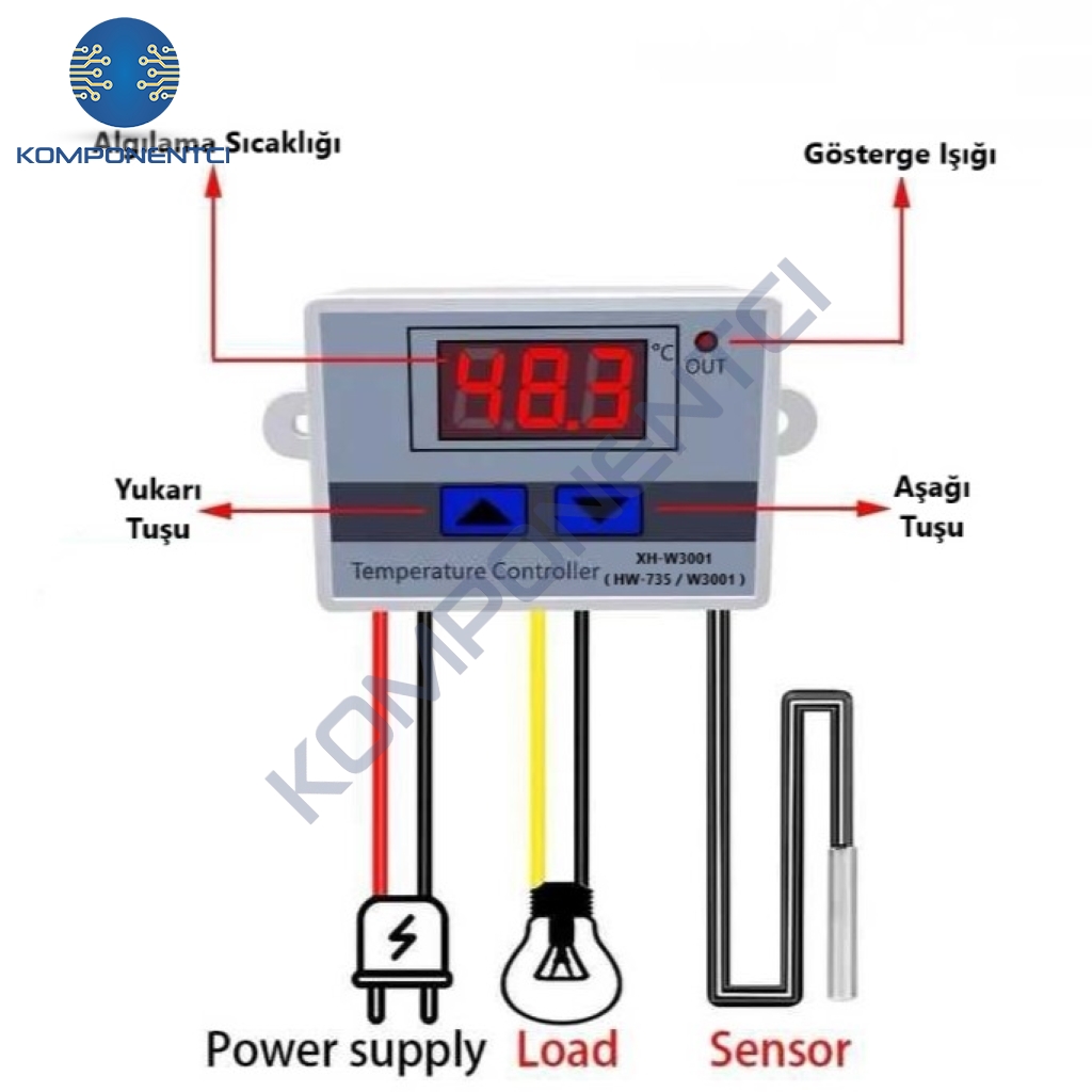 XH-W3001 220V AC Dijital Termostat 1500W | Komponentci