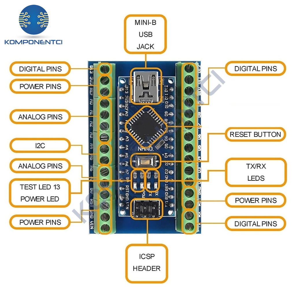Arduino Nano Adaptör Klemens Shield | Komponentci