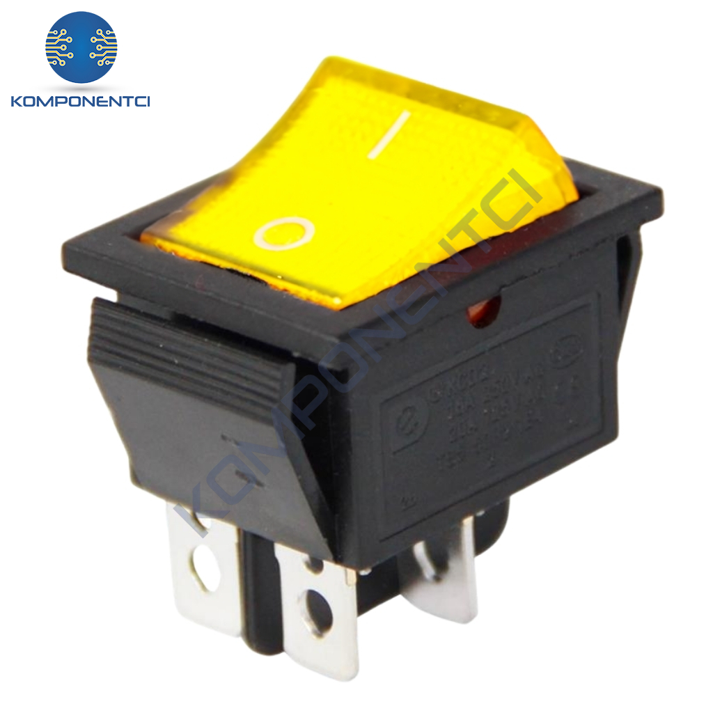 IC-104 Geniş Işıklı Anahtar On Off Switch Sarı | Komponentci
