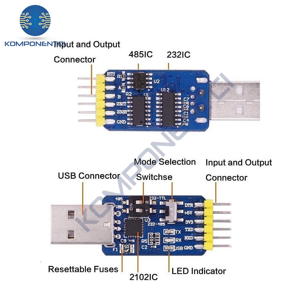 CP2102 6 in 1USB TTL/RS485/RS232, TTL-RS232/485 Seri Dönüştürücü Modül ...
