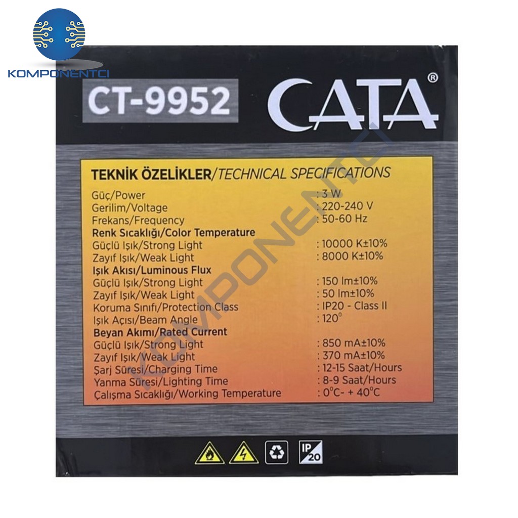 CATA CT-9952 Soma Gemici El Feneri | Komponentci