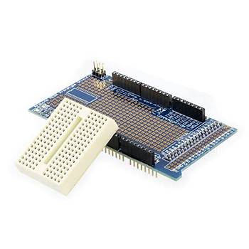 Arduino Mega 2560 R3 Proto Shield + Mini Breadboard