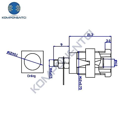 IC-239B Born Klemens Büyük Boy Korumalı Tip Vida Bacak Mavi | Komponentci